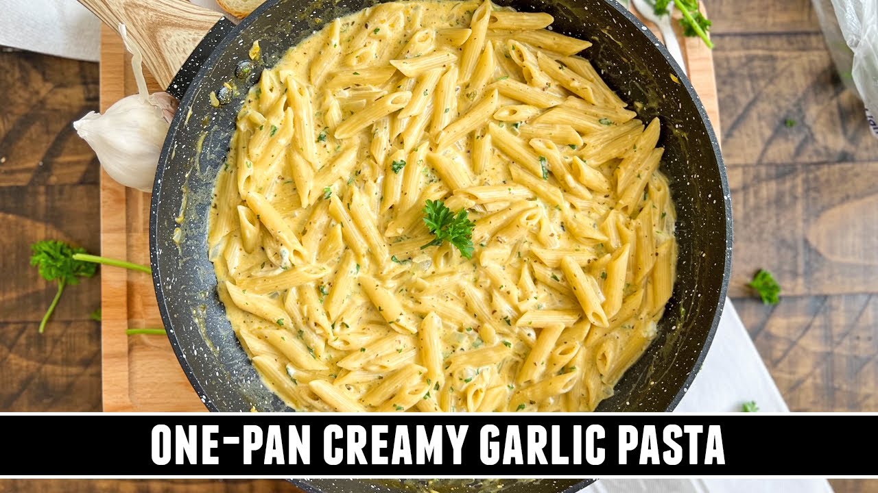 The HEALTHIEST Creamy Garlic Pasta | Easy ONE-PAN 20 Minute Recipe ...