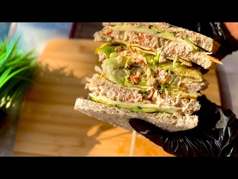 Easy & Tasty Cold Chicken Sandwich || Low Calorie Chicken sandwich ...